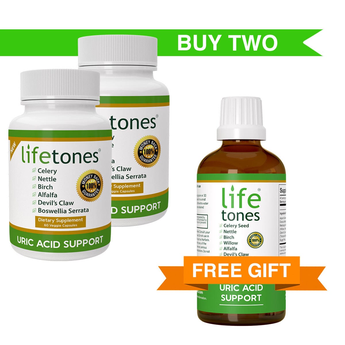 Buy 2 Uric Acid Support Capsules, Get Tincture Free! – Lifetones