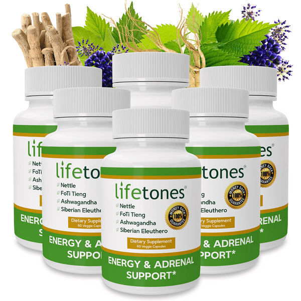 Lifetones Energy & Adrenal Support | 60 Capsules | 100% Money-Back ...