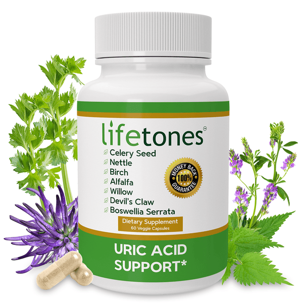 Lifetones Uric Acid Support | 60 Capsules | 100% Money-Back Guarantee