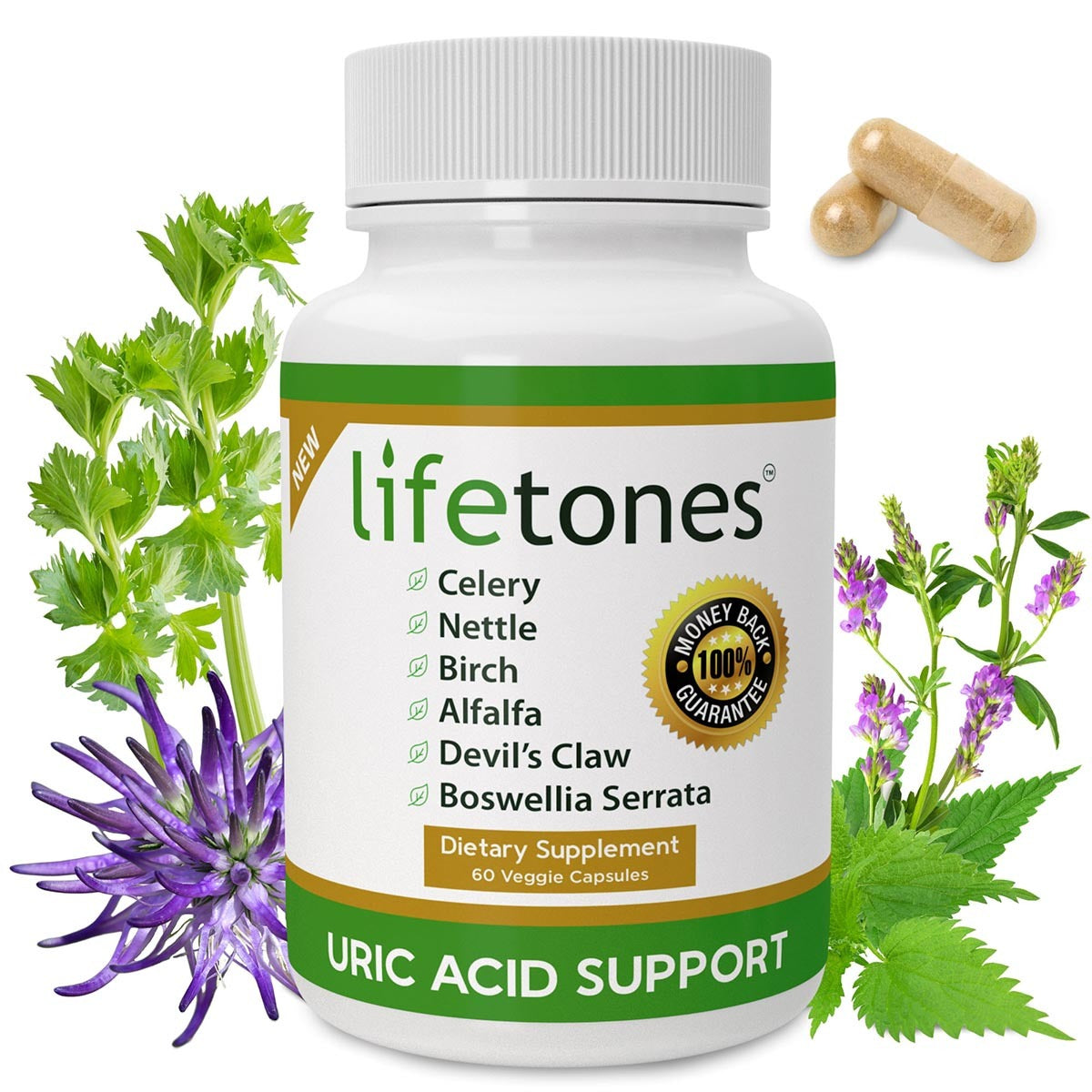 Buy 3 Uric Acid Support Capsules, Get A Free Supplement Case – Lifetones