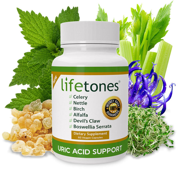 Lifetones Uric Acid Support | 60 Capsules | 100% Money-Back Guarantee