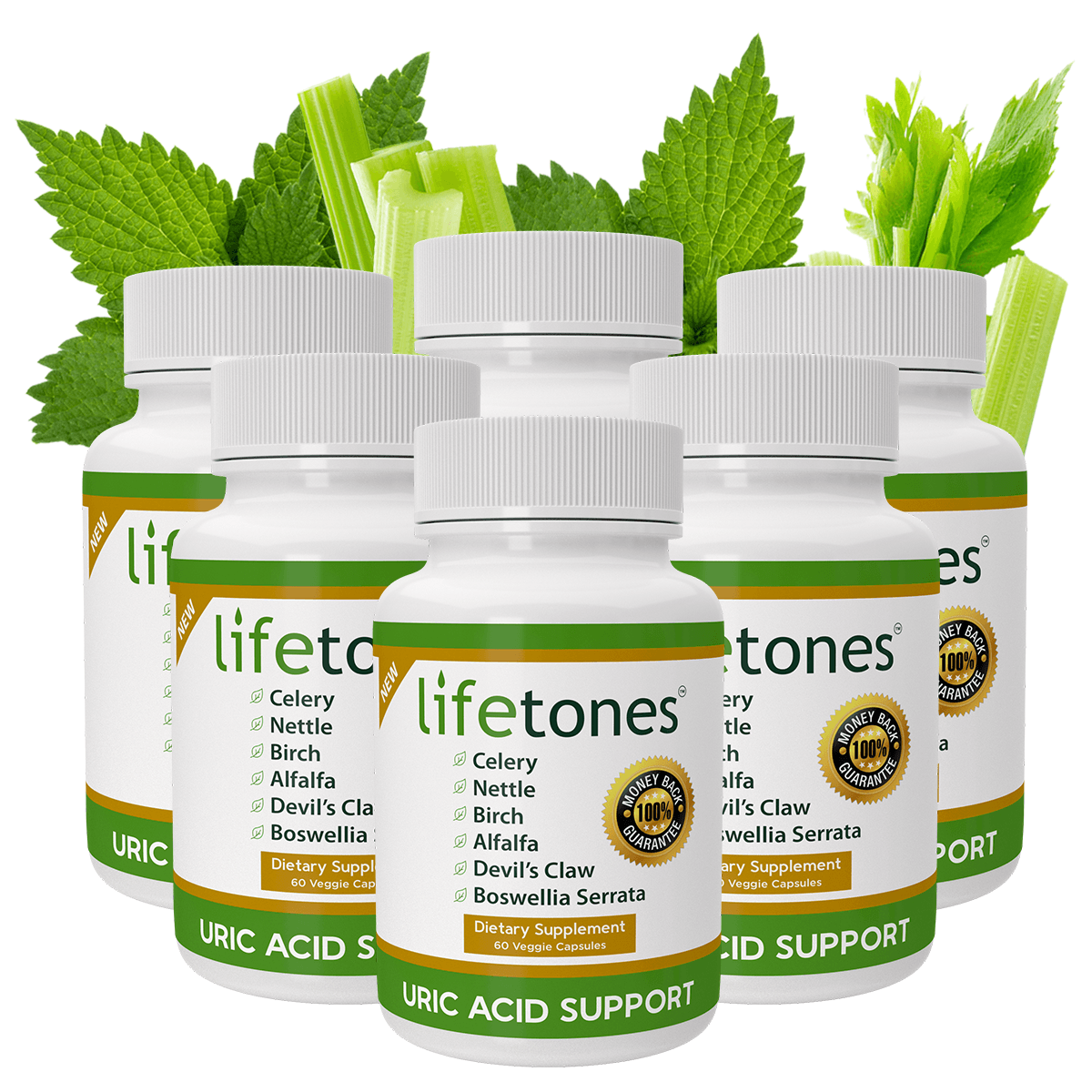 Lifetones Uric Acid Support | 60 Capsules | 100% Money-Back Guarantee